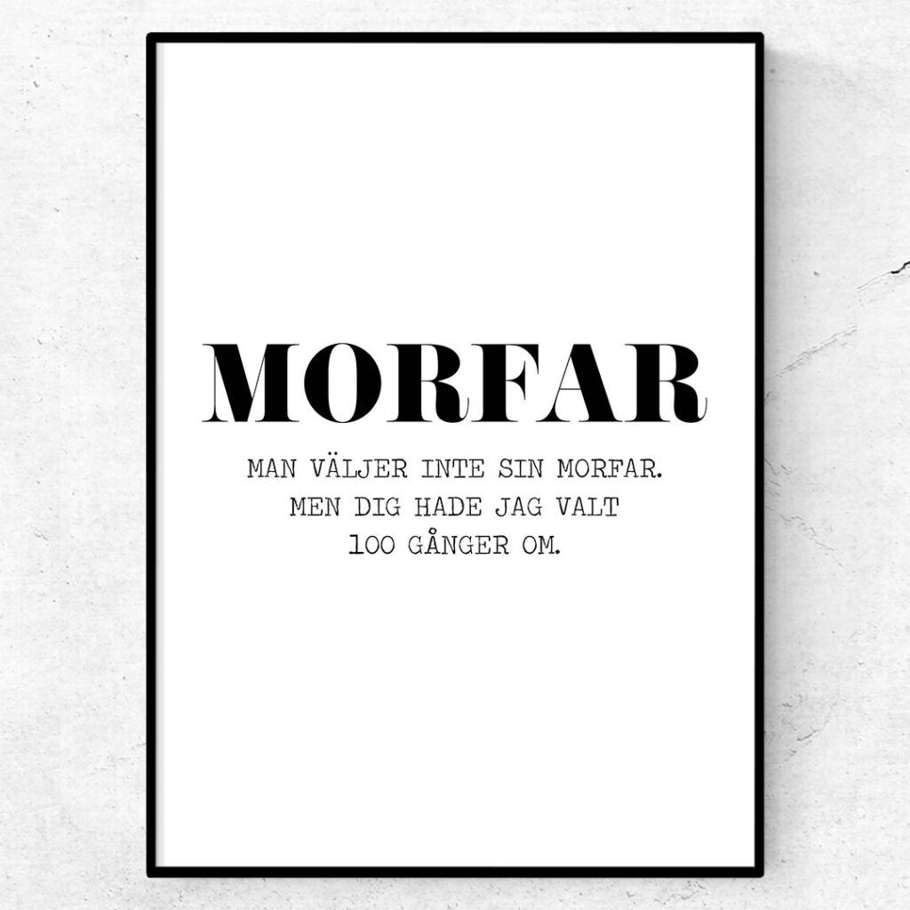 Present till mormor, morfar, farmor och farfar | Text & Art