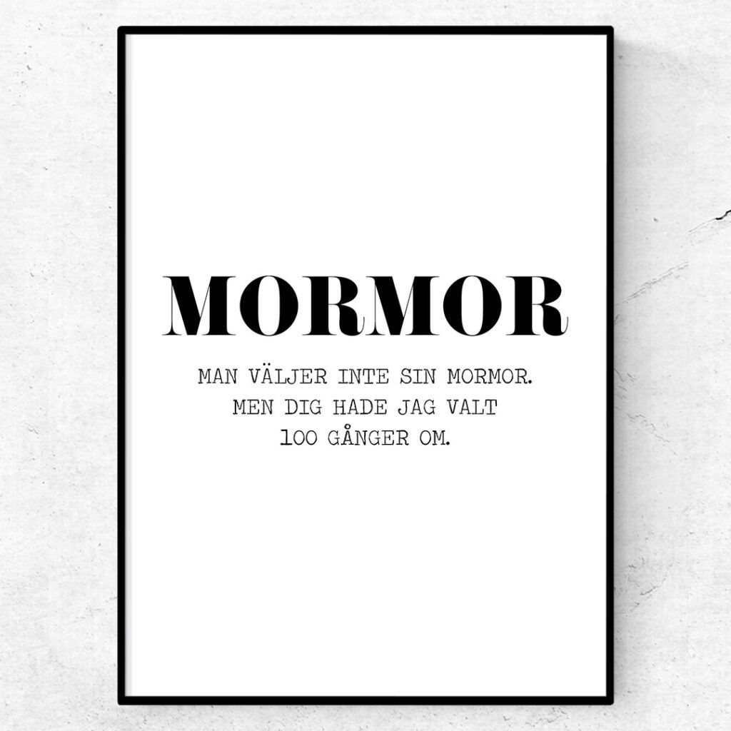 Present till mormor, morfar, farmor och farfar | Text & Art