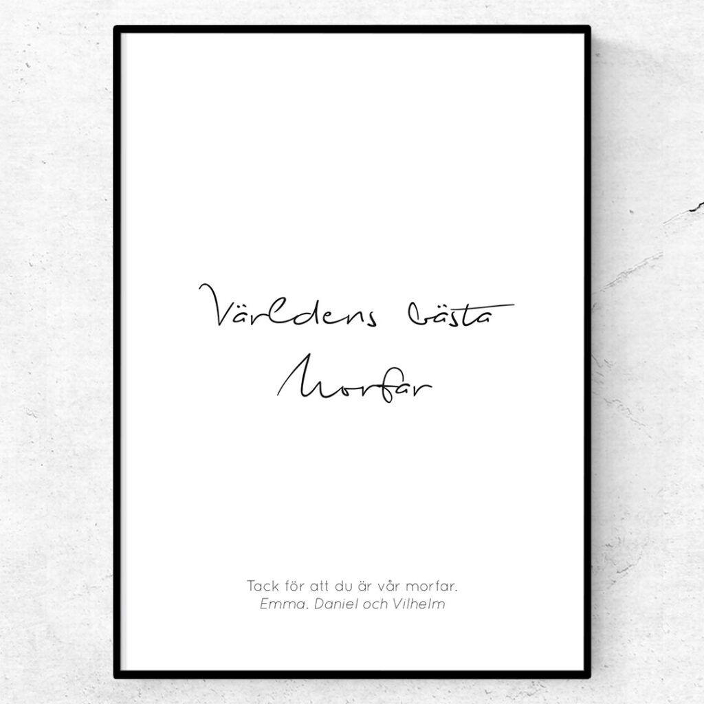 Världens bästa morfar poster - Ge bort en fin present till morfar ...