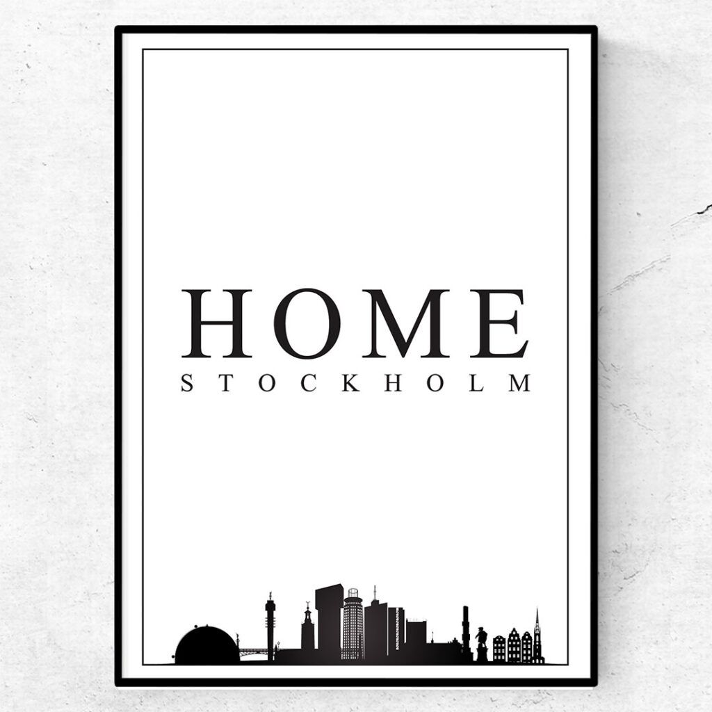 Stockholm Home med skyline poster - Fri frakt över 399kr | Text & Art