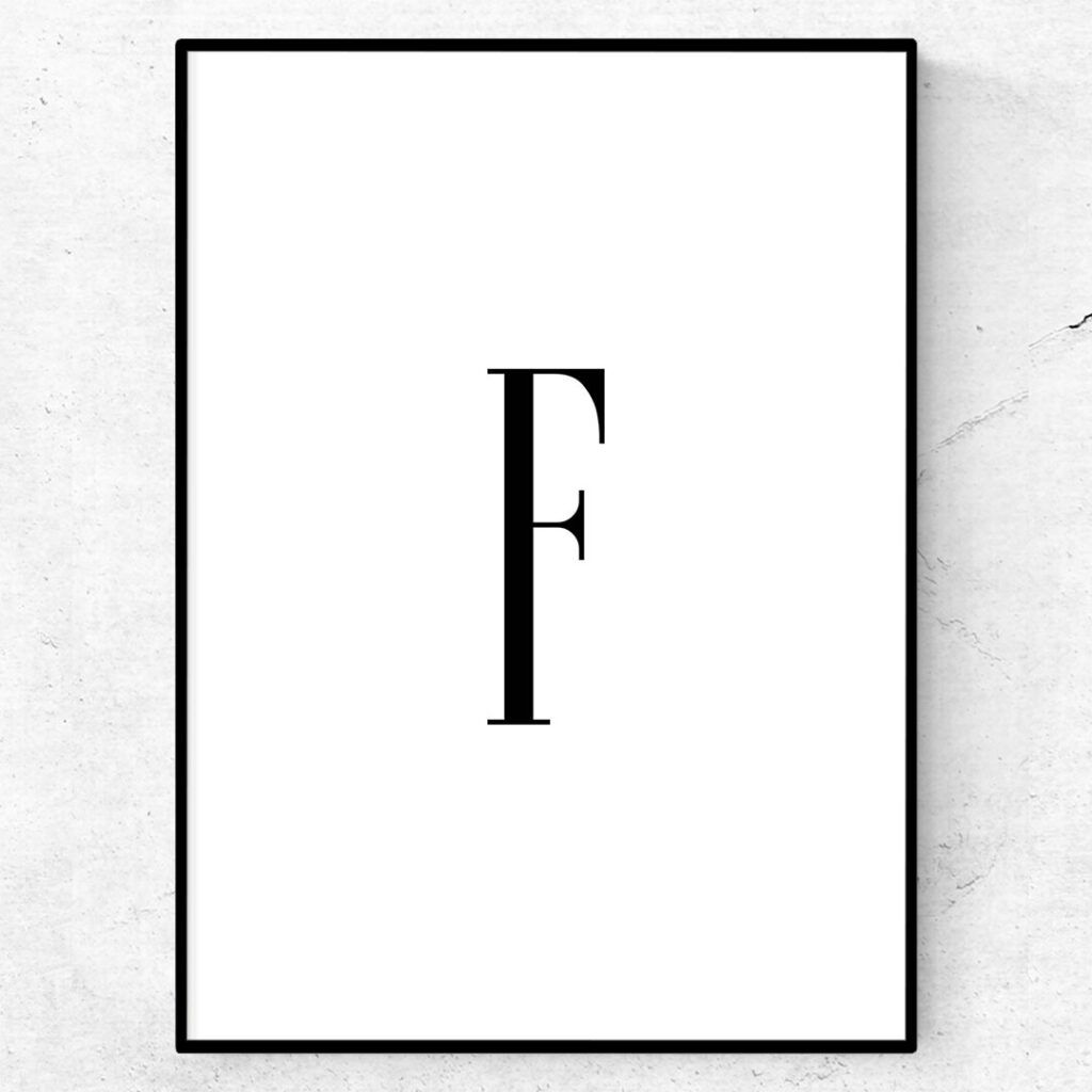 Letter V Poster Stilren Tavla Med Bokstav Betala Med Klarna Text