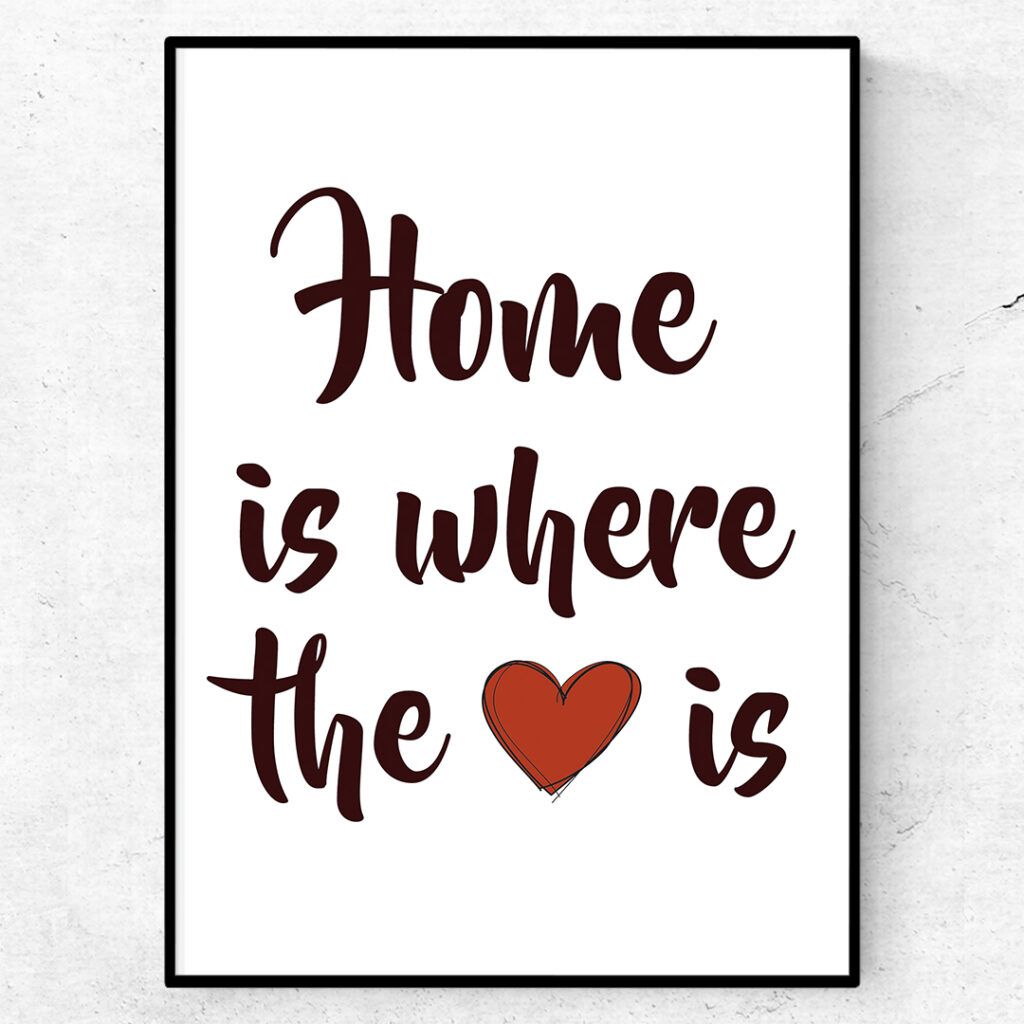 Home is where the heart is poster | Text & Art