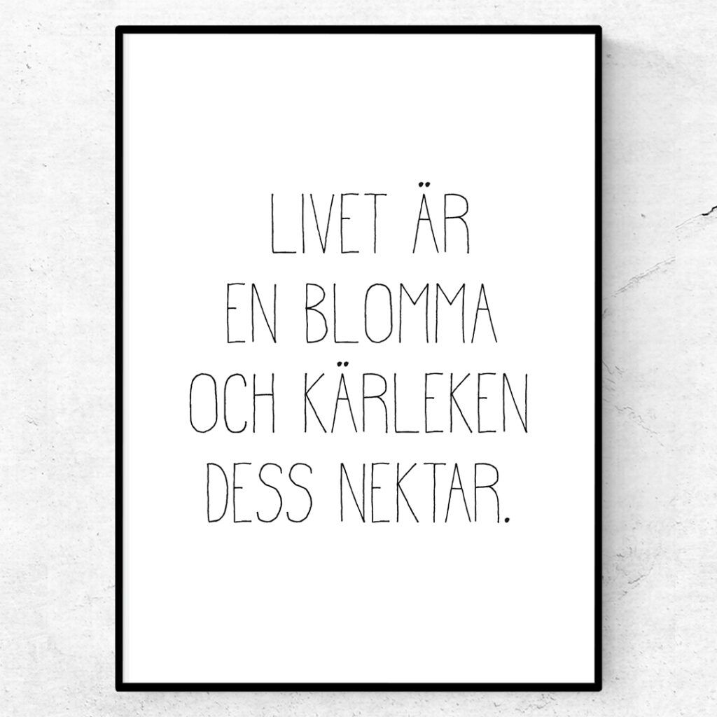 Livet är en blomma och kärleken dess nektar | Text & Art