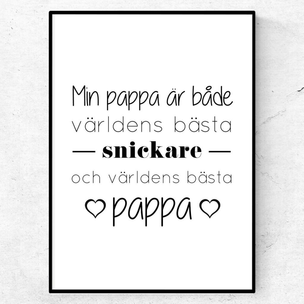 Present till pappa - presenttips på personliga presenter | Text & Art