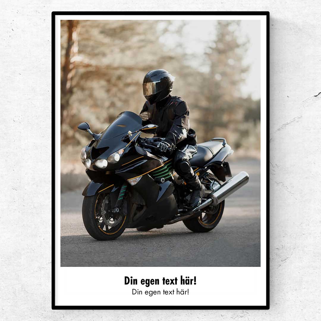 Fototavla: Motorcykel (din egen bild & text) | Text & Art